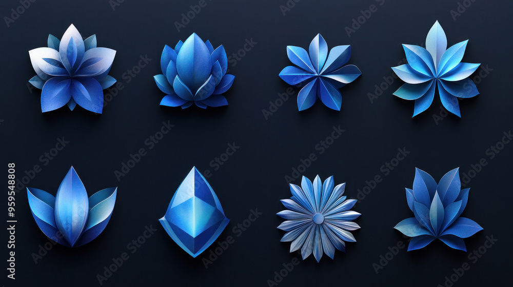 Blue Logos: Logos and branding elements featuring bold blue colors for ...