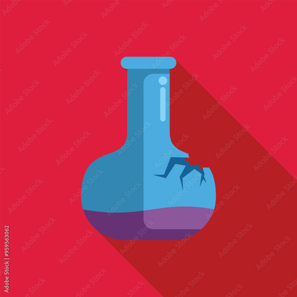 Broken chemistry flask containing a dangerous substance, evoking ...