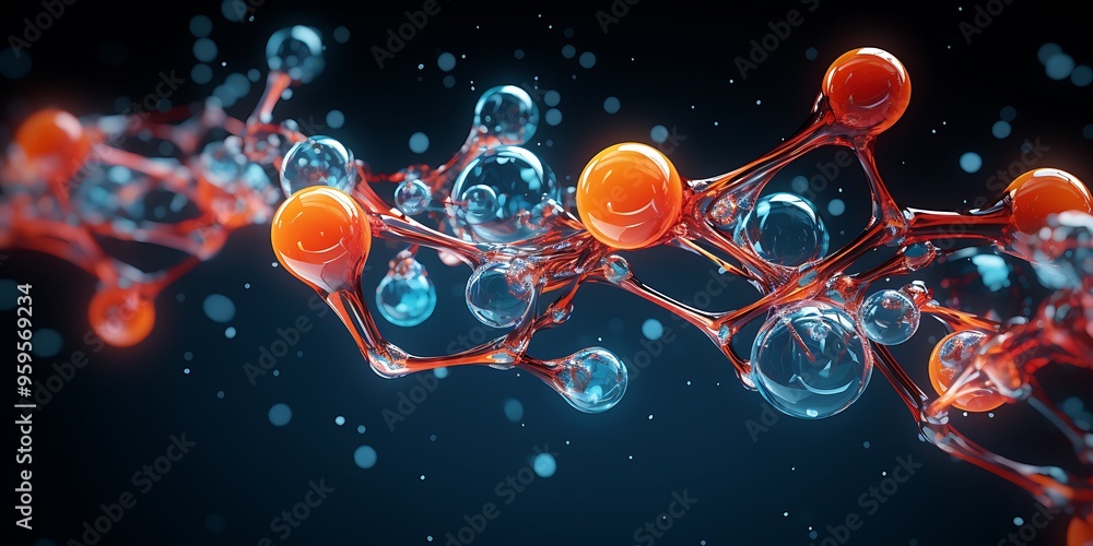 3D visualization of a molecular model with interactive elements and ...