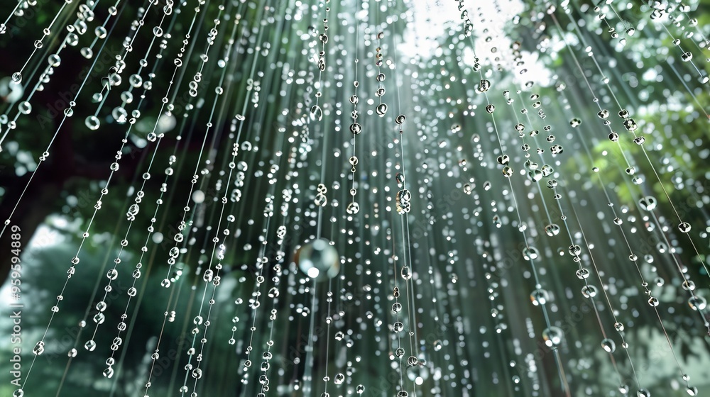 "Matrix-style binary code numbers, 1 and 0, descend like raindrops in a cascading, digital ...