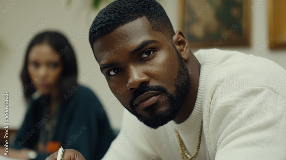 Inclusive Business Success: African American Client Signing Contract ...