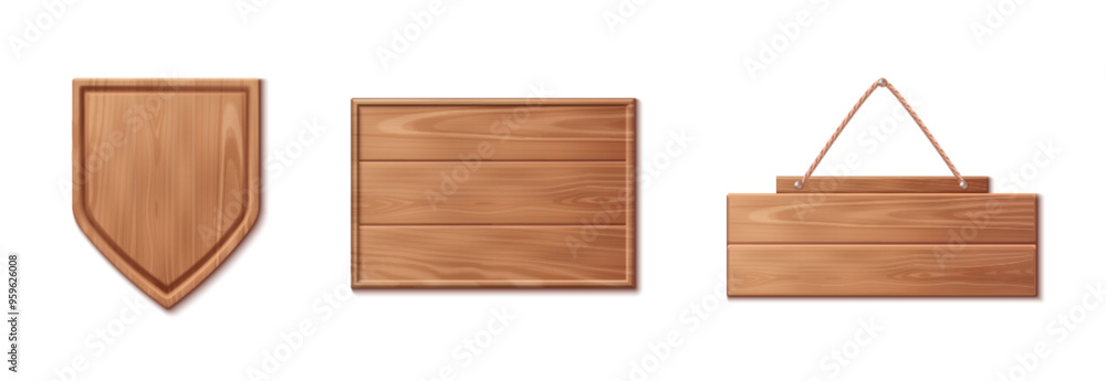 3d wood texture sign board. Wooden plank frame for saloon. Realistic ...