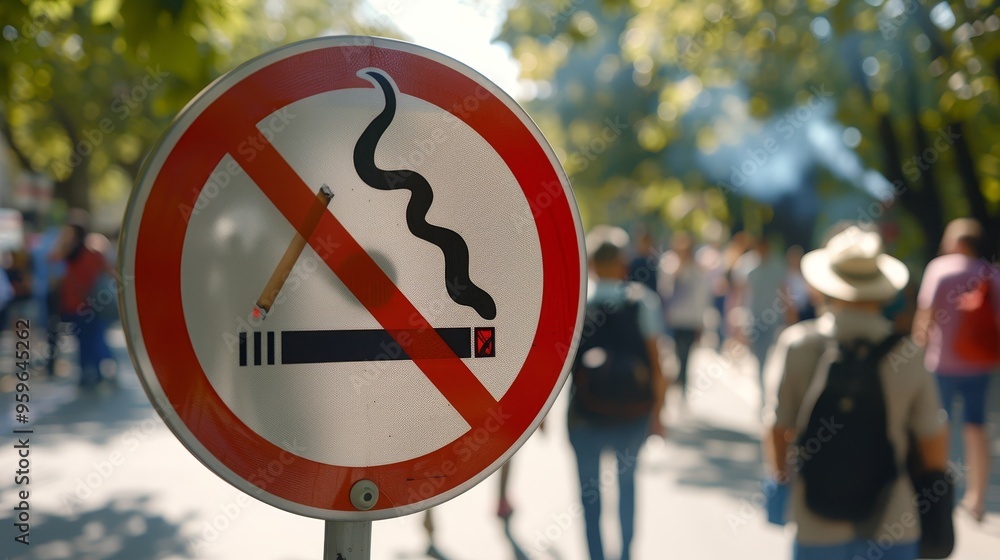 No smoking sign promoting health and safety, enforcing clean ...