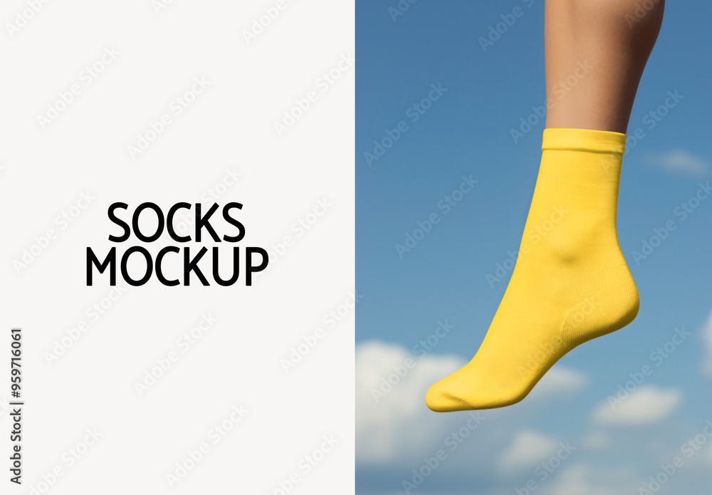 Apparel Sock Mockup With Generative AI Stock Template | Adobe Stock