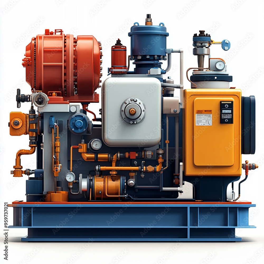 Industrial Powerhouse: A detailed 3D rendering of a powerful industrial ...