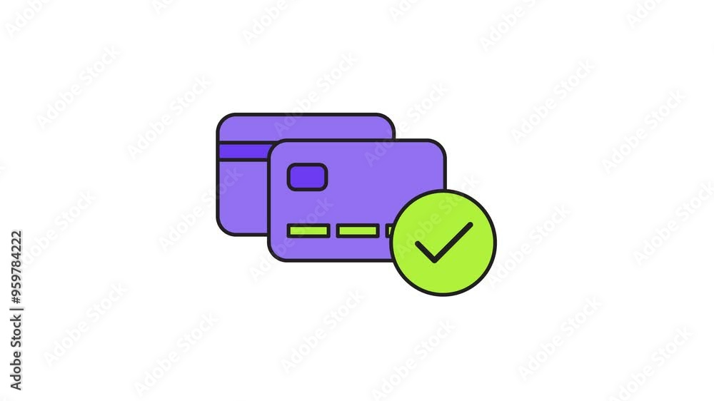 Secure payment icon featuring credit cards and a green checkmark ...