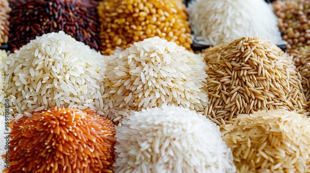 Rice: A versatile staple grain with types including white, brown ...