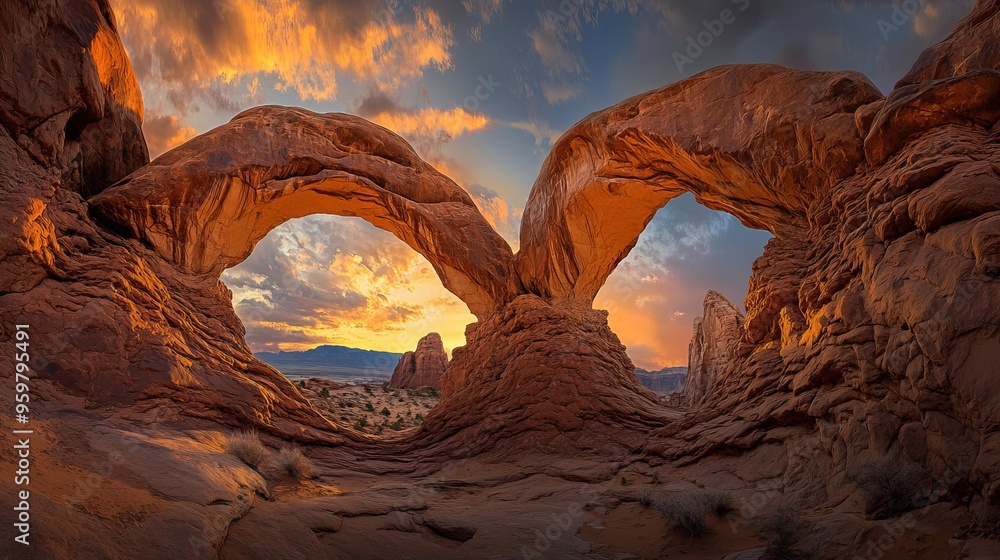 Double Arch, a close-set pair of natural arches, is one of the ...