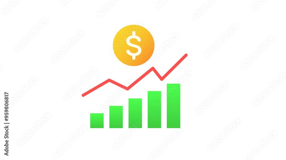 trending chart and coin icon. Perfect for finance, investment, and ...