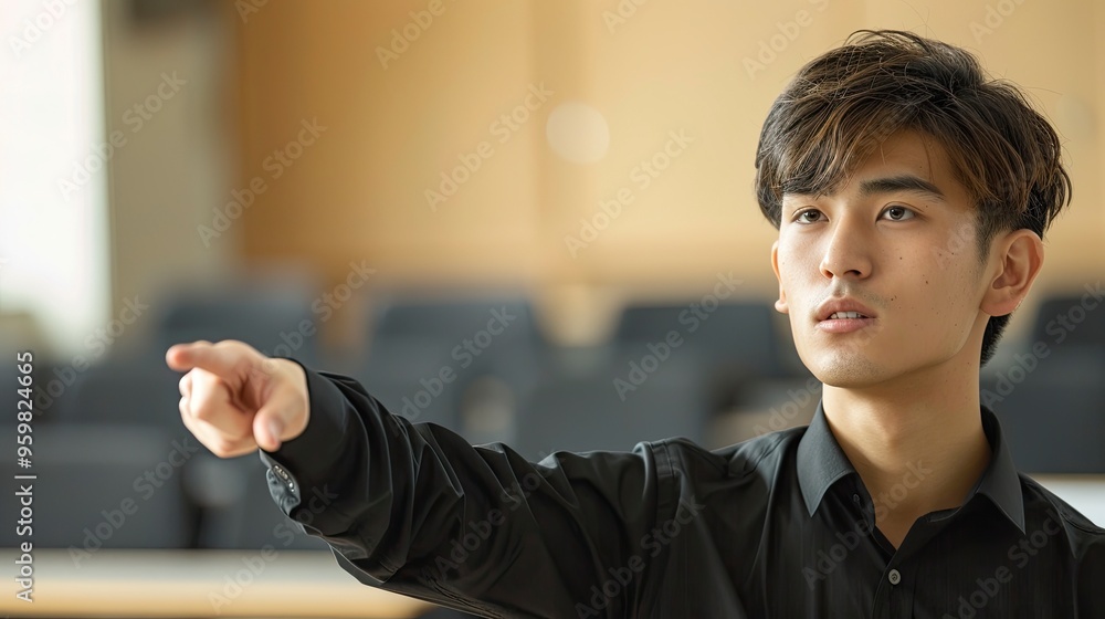 real photo,black formal shirt, torso, profile photo, japanese handsome ...