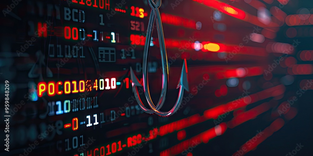 A Visual Representation of a Phishing Attack, with a Hook Symbol and a ...