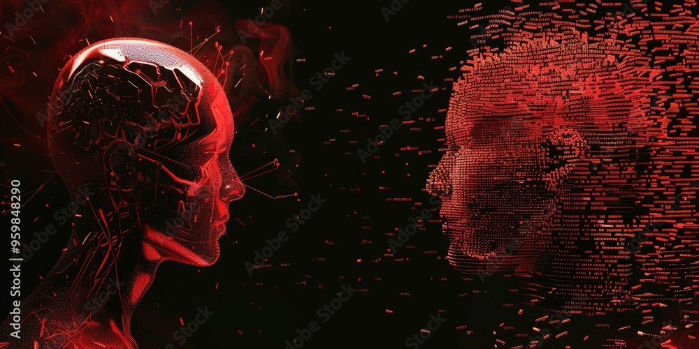 A visual representation of a digital battle between an AI entity and a ...