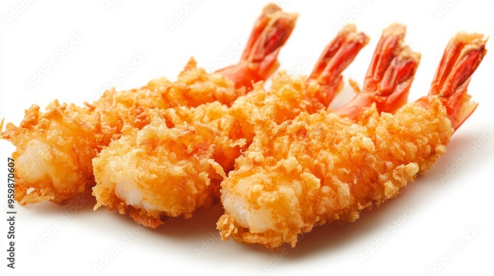 Ebi fry (Japanese fried shrimp) isolated on white background. Japanese ...