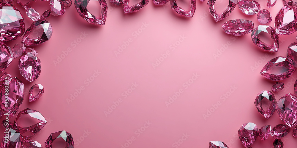 Diamond Border. pink diamonds, Diamond Shape Border, Gem Border,Pink ...