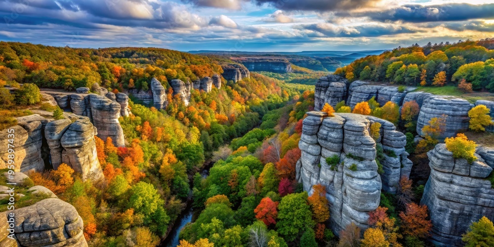 Aerial View Of Vast, Vibrant Shawnee National Forest In Illinois, Known ...