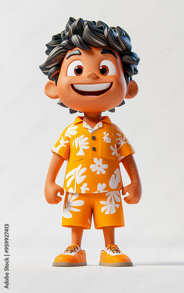 Colorful 3D cartoon characters designed with realistic lighting and ...