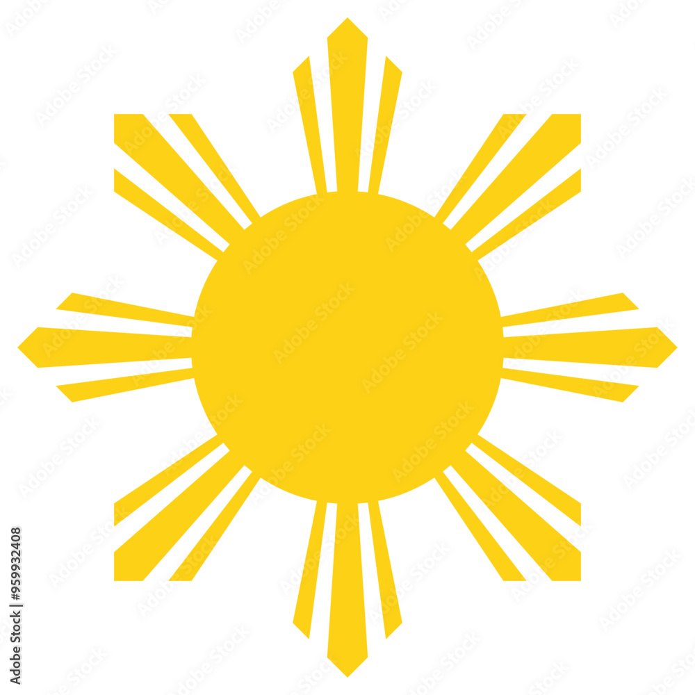 Official design of the Philippines eight-ray sun with 3.75-spacing ...
