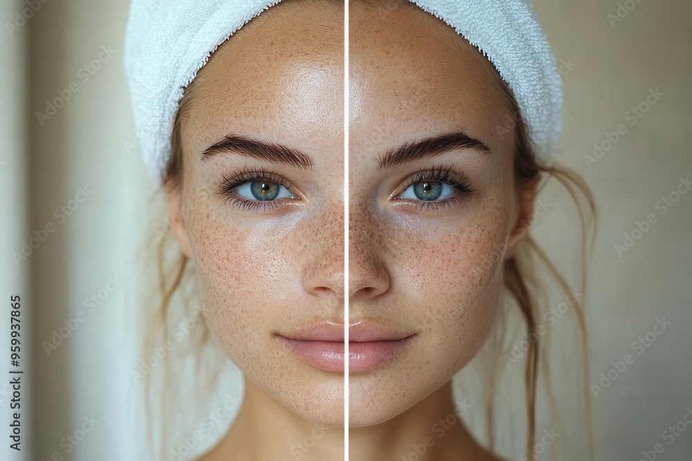 before and after comparison of forehead showing dramatic reduction in ...