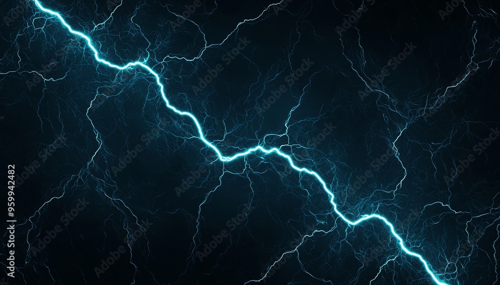 Blue lightning bolt fractals with sharp edges, representing dynamic ...
