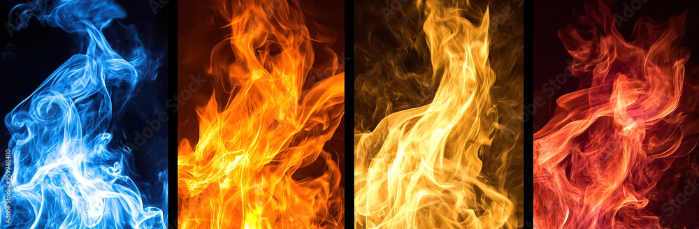 High-resolution imagery of four panels, each displaying different types ...