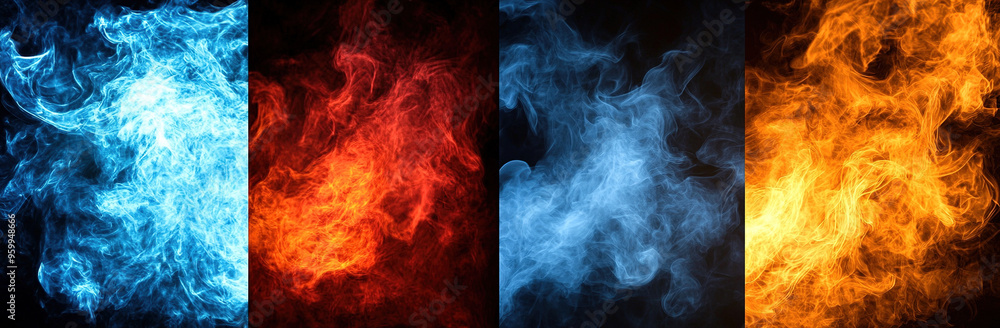 High-resolution imagery of four panels, each displaying different types ...