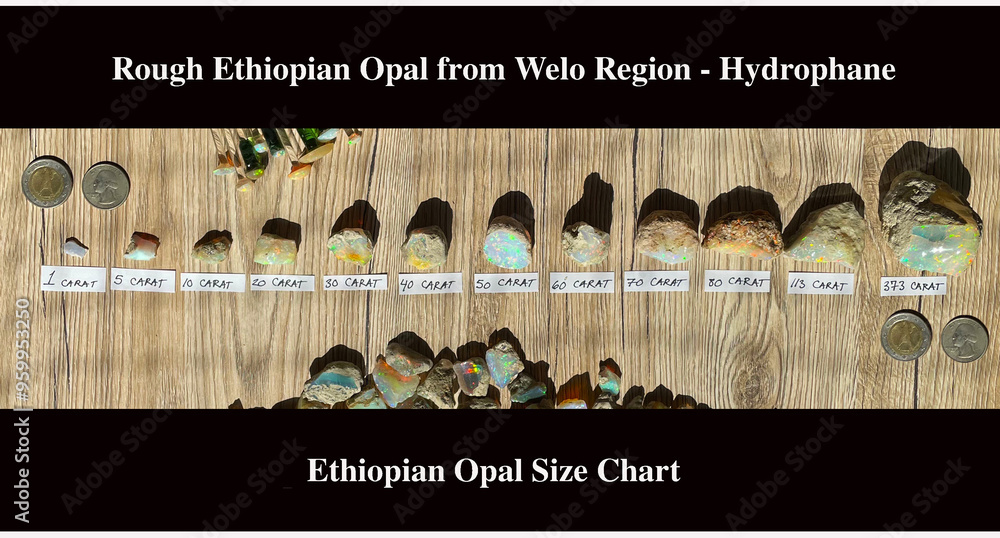 Poster Ethiopian Opal size chart – Wall Art | UkPosters