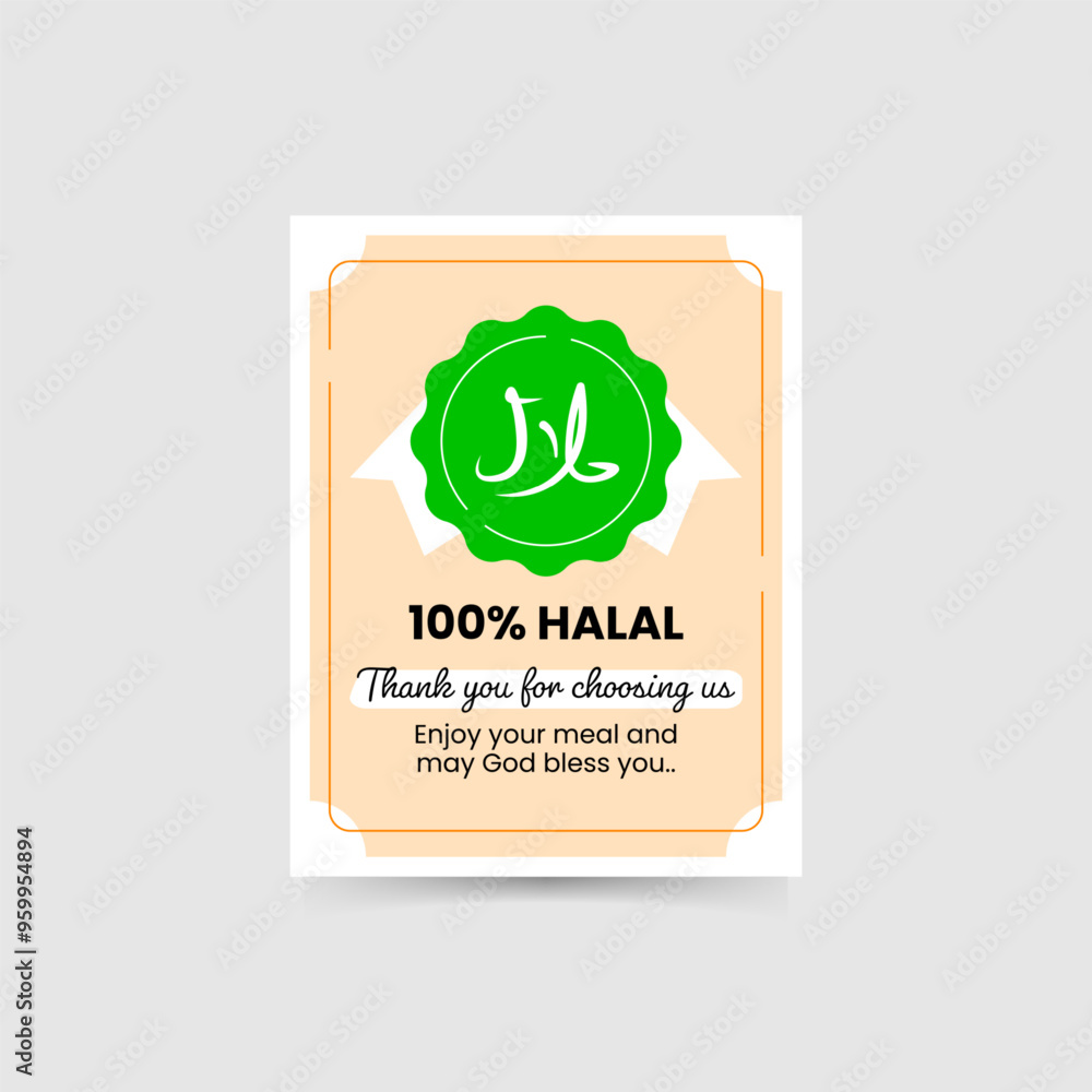 Vetor de Greeting Card Design for Halal Food Packaging. A vector card ...