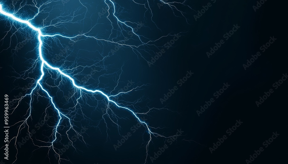 Blue lightning bolt fractals with sharp edges, representing dynamic ...