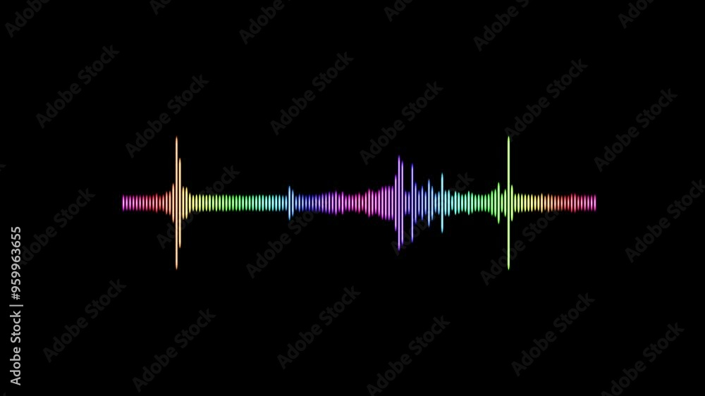 Sound wave animation, Audio Isolated on transparent background. White ...