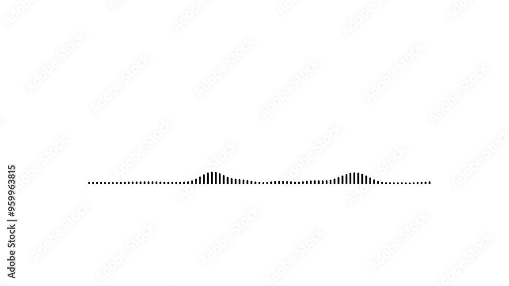 White audio waveform spectrum animation. Alpha channel, spectrum audio ...