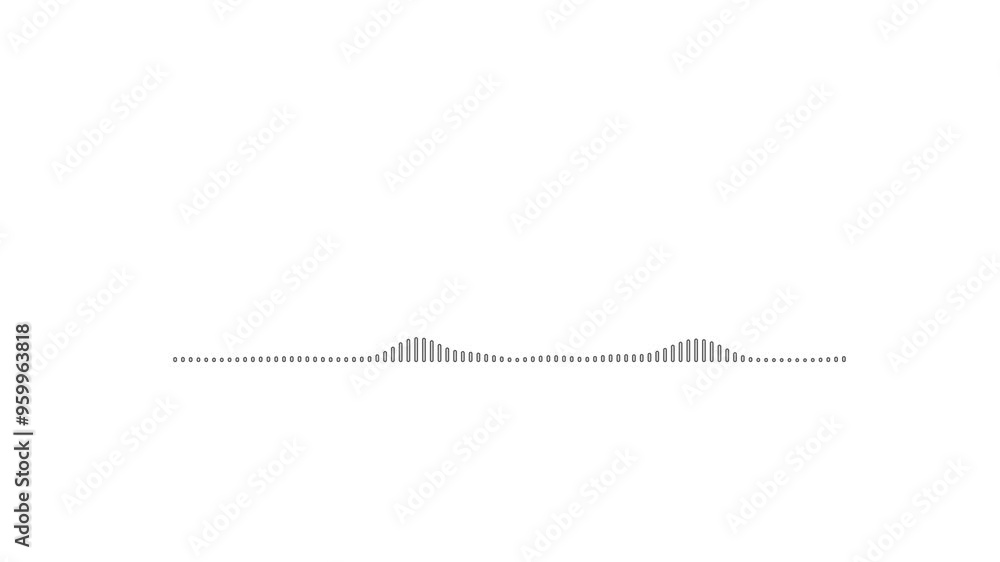 White audio waveform spectrum animation. Alpha channel, spectrum audio ...