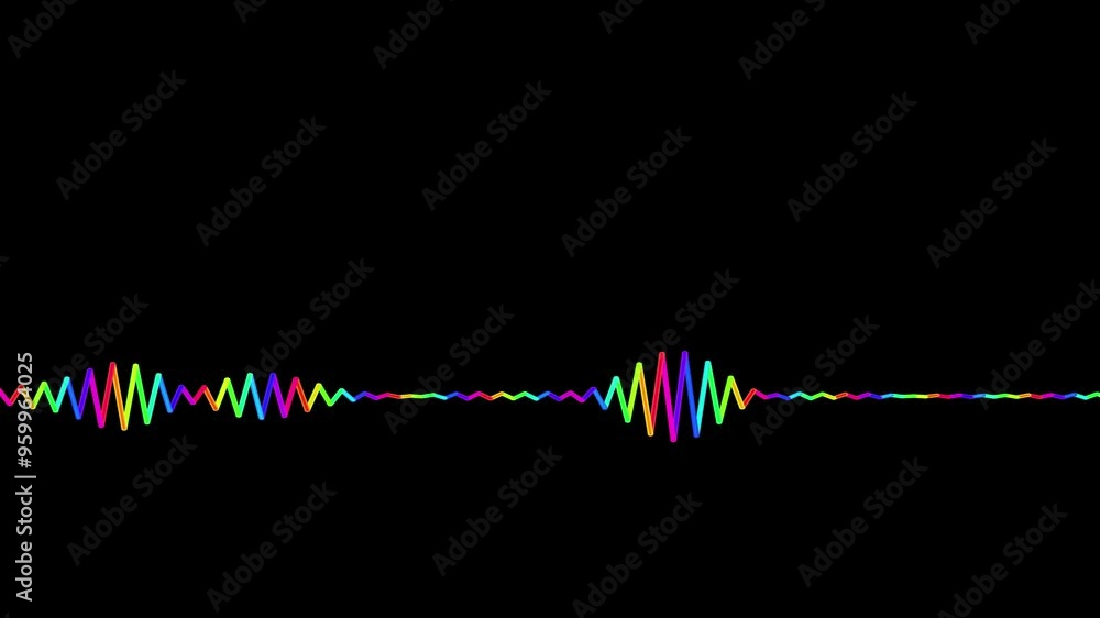 White audio waveform spectrum animation. Alpha channel, spectrum audio ...