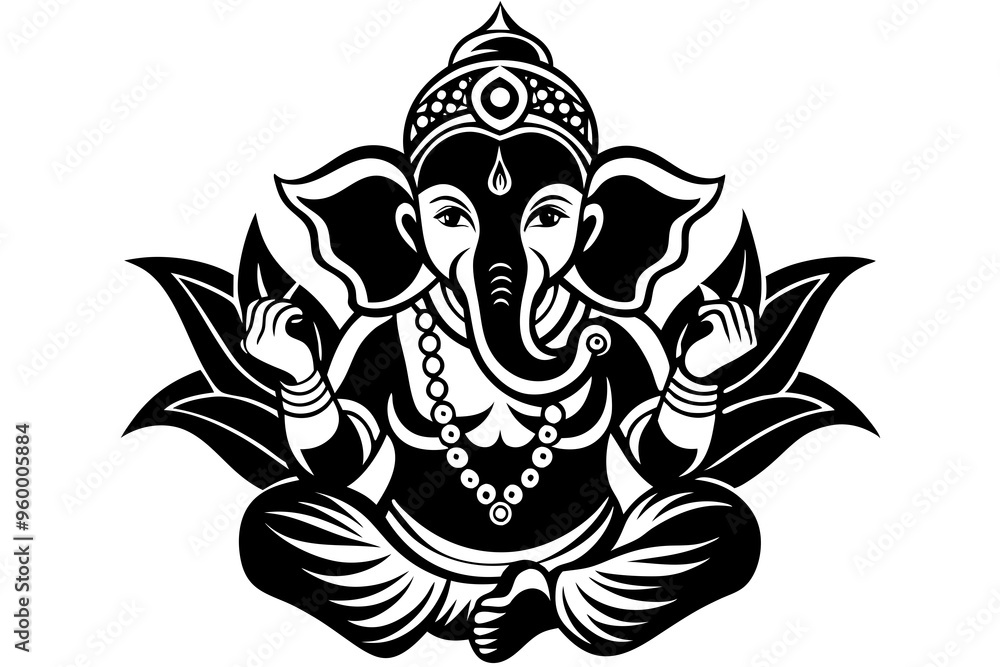 Shree Ganesha Vector Art work for Hindu wedding cards, Text Translation ...