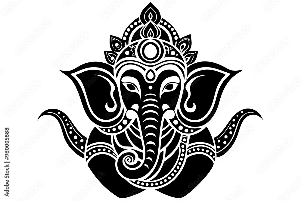 Shree Ganesha Vector Art work for Hindu wedding cards, Text Translation ...