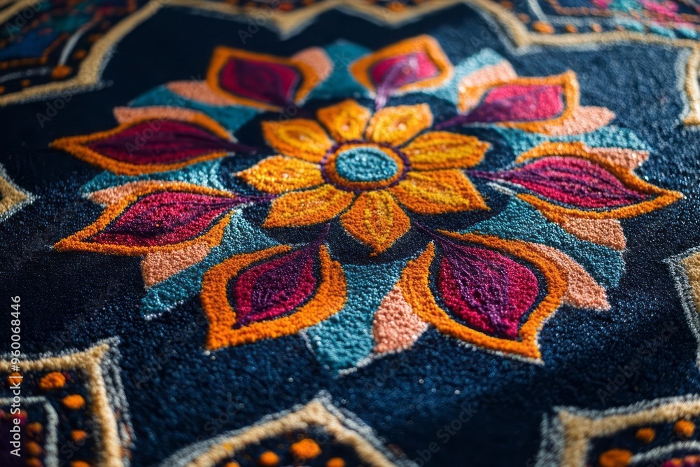 Traditional Indian Rangoli design, artistic stylistics that celebrate ...