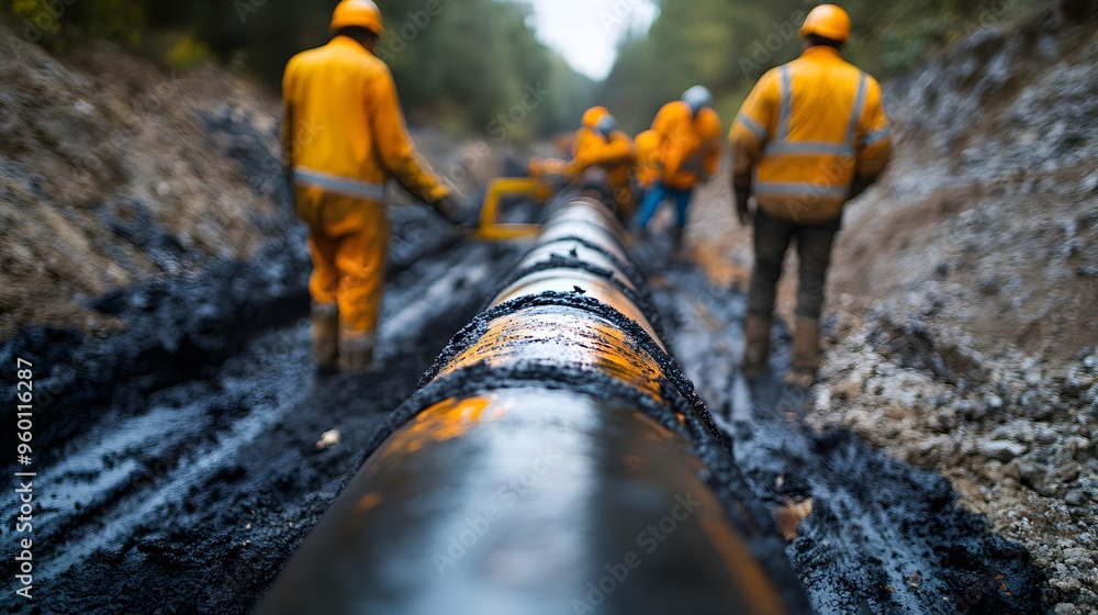 Technician Conducting Maintenance on Underground Gas Pipeline: A ...