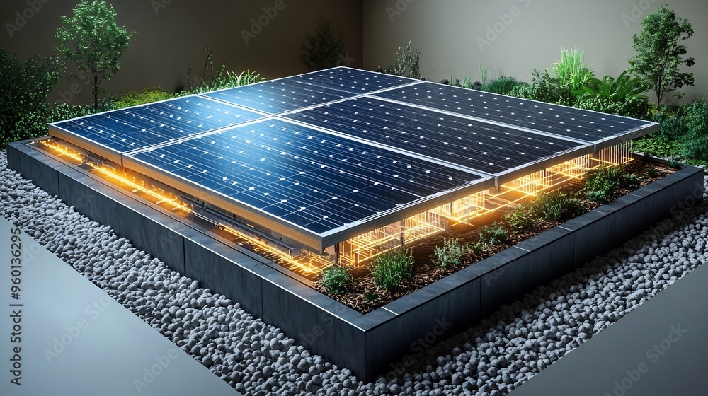 Detailed diagram showing the photovoltaic process in solar panels ...