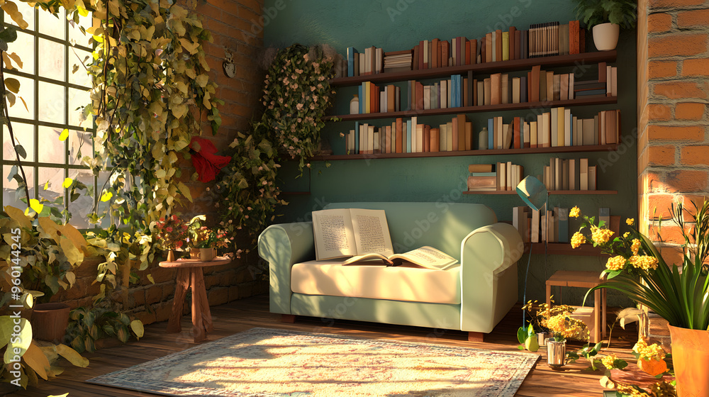 Bookworms' Bliss: 3D Animated Scenes of Cozy Reading Nooks invites ...