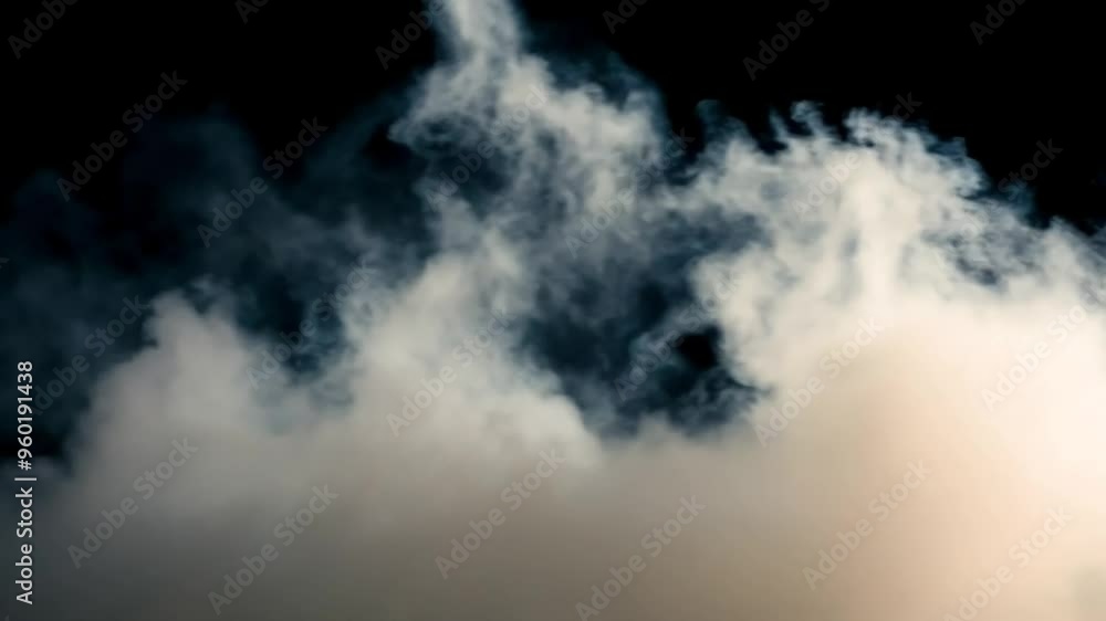 4k Video smoke fog smoke, abstract, black, background, white, cloud ...