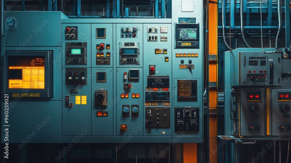 Control panel of an industrial low voltage switchgear system in a power ...