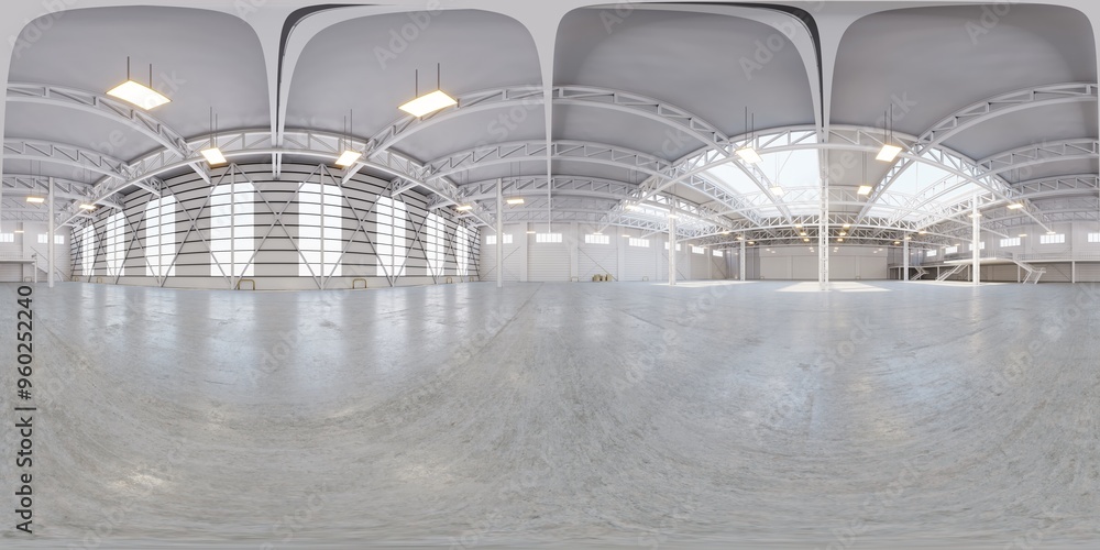 Full spherical hdri panorama 360 degrees of empty exhibition space ...