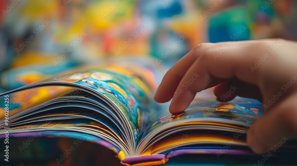 Hand Flipping Through a Children’s Book: A hand turning the pages of a ...