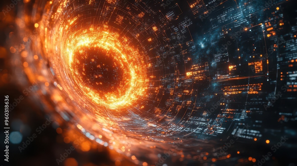 complex physics equations and mathematical symbols overlaid on a cosmic ...