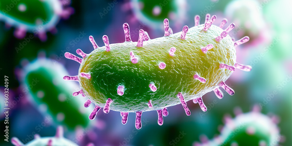 3D visual of Novel Coronavirus, Flu, SARS, and Monkeypox virus cells at ...
