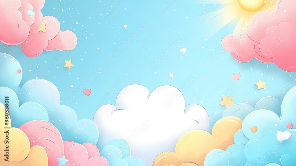 5. A whimsical cartoon vector background using a pastel color palette ...
