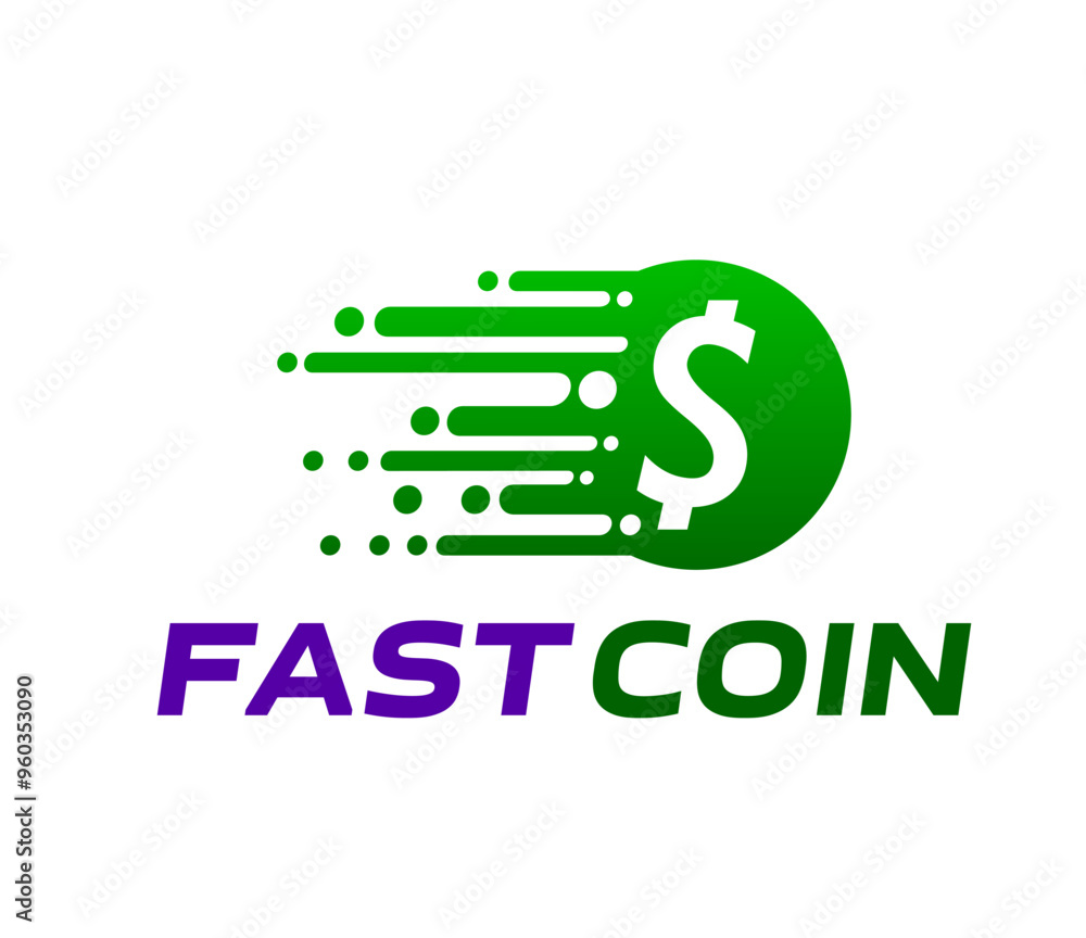 Fast money icon. Quick transfer and cash exchange, pay credit and ...