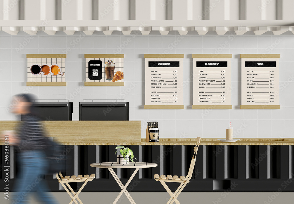Inside Restaurant Frame for Menu Mockup Stock Template | Adobe Stock