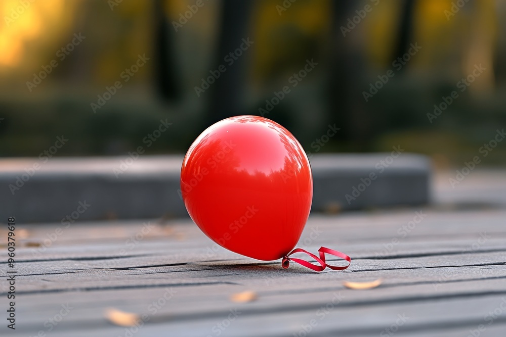 Deflated balloon, a burst of life now over, remnants of joy captures ...