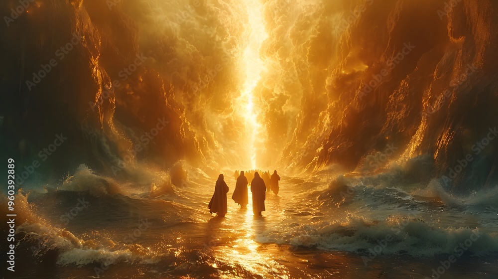 Picture the victorious crossing as Moses leads the Israelites through ...