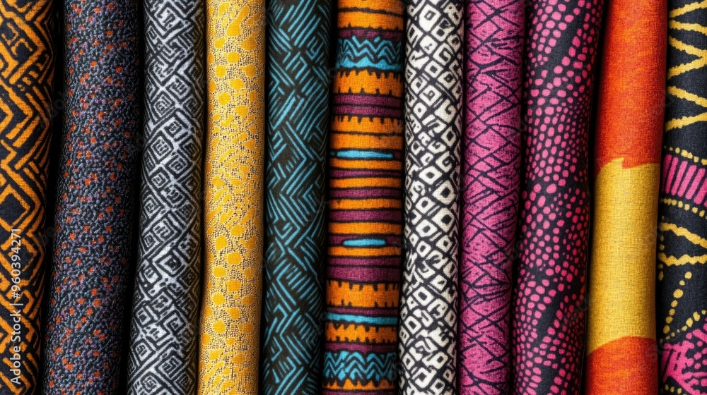 Elegant Ghanaian fabric patterns rendered in high resolution, featuring ...